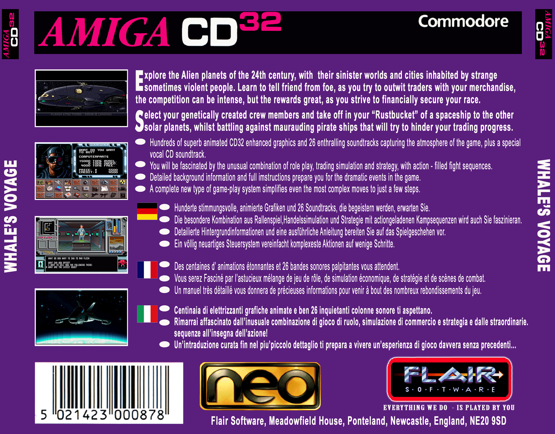Commodore Amiga CD32 Game Covers Box Scans Box Art CD Labels Cart Labels